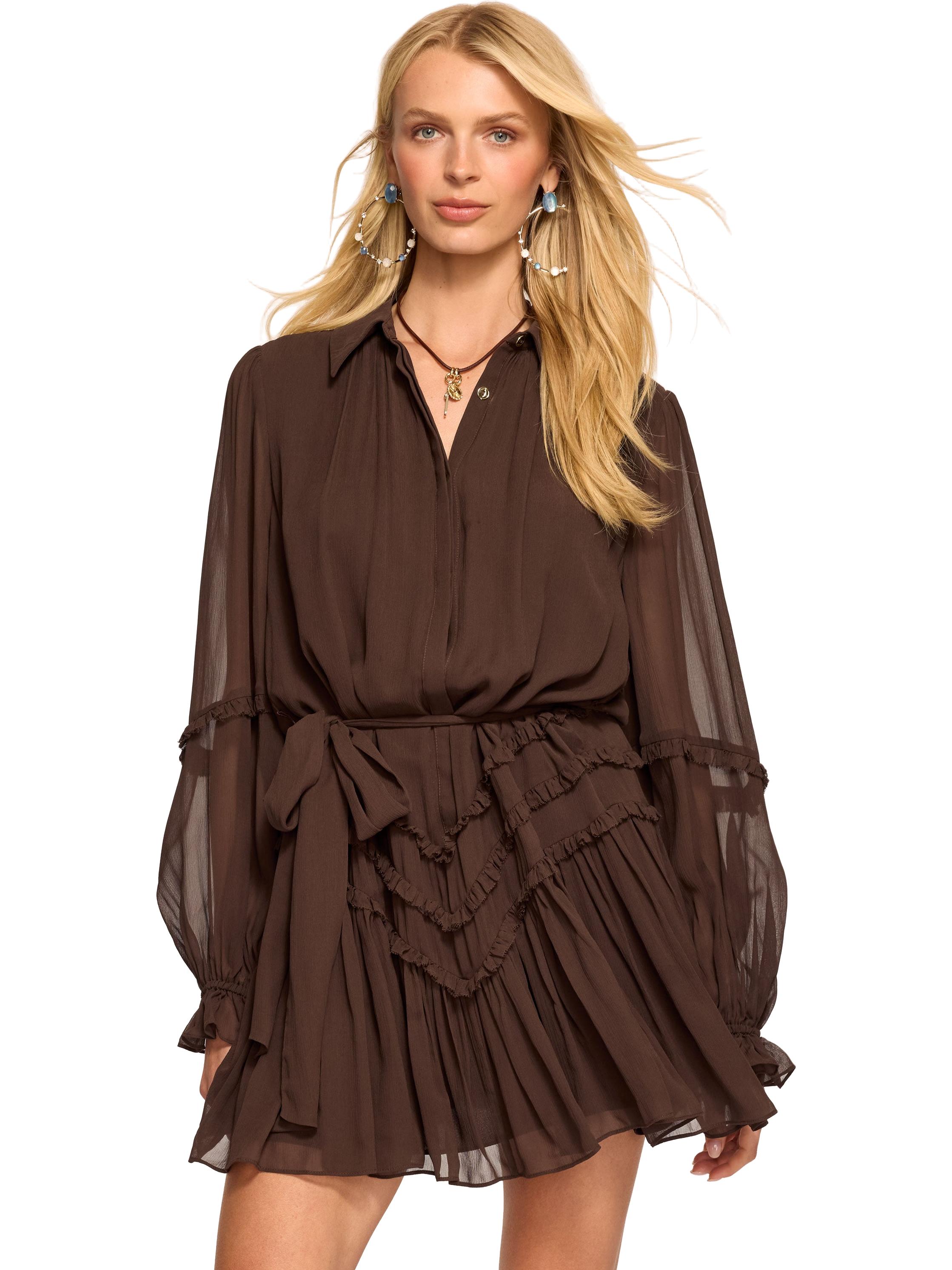 RAMY BROOK Ramy Brook Maya Silk Ruffled Mini Dress